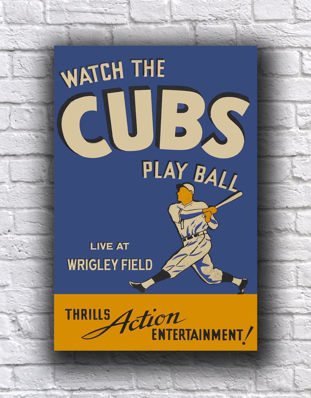 Chicago Cubs Baseball Wrigley Field Promo 12" X 18" Cardstock Poster - Etsy