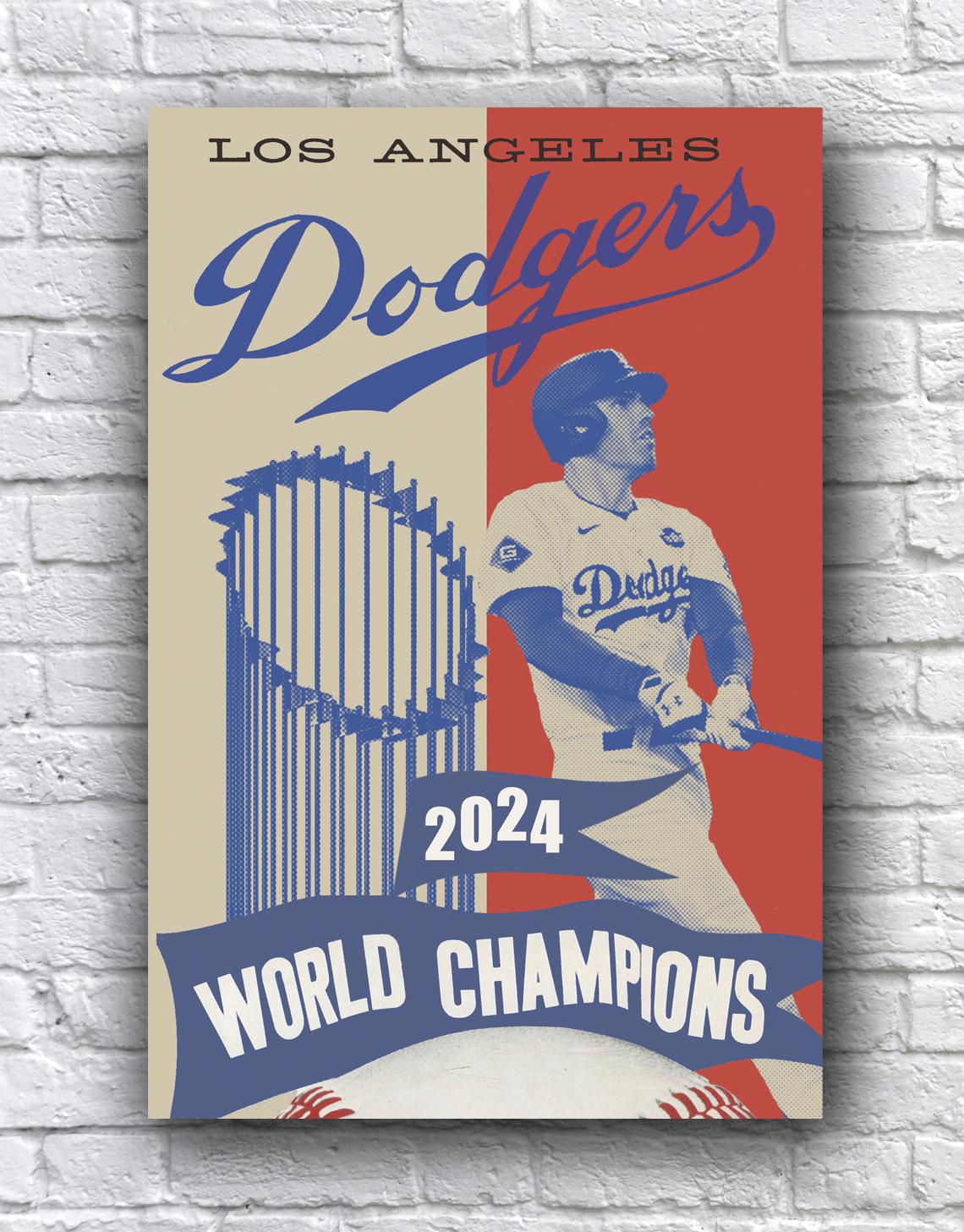 Los Angeles Dodgers 2024 World Series Champions Commemorative 12" X 18 ...