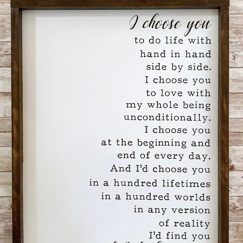 I Choose You Wedding Sign Couples Sign Wedding Sign Gift - Etsy