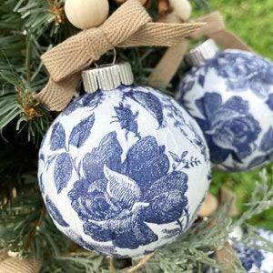 Sets of Victorian Christmas Ornaments Handmade, Blue & White Christmas ...