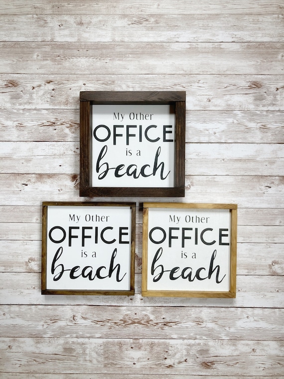 My Other Office is A Beach Sign for Your Desk Wood Signs for - Etsy