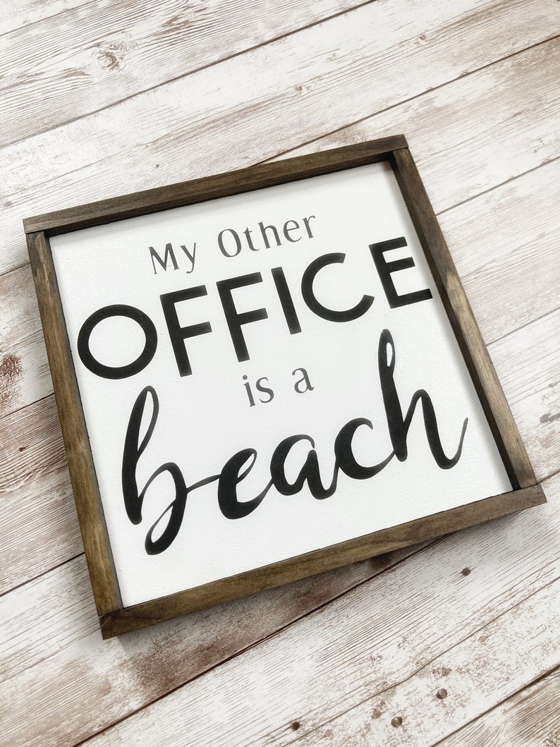My Other Office is A Beach Sign for Your Desk Wood Signs for - Etsy
