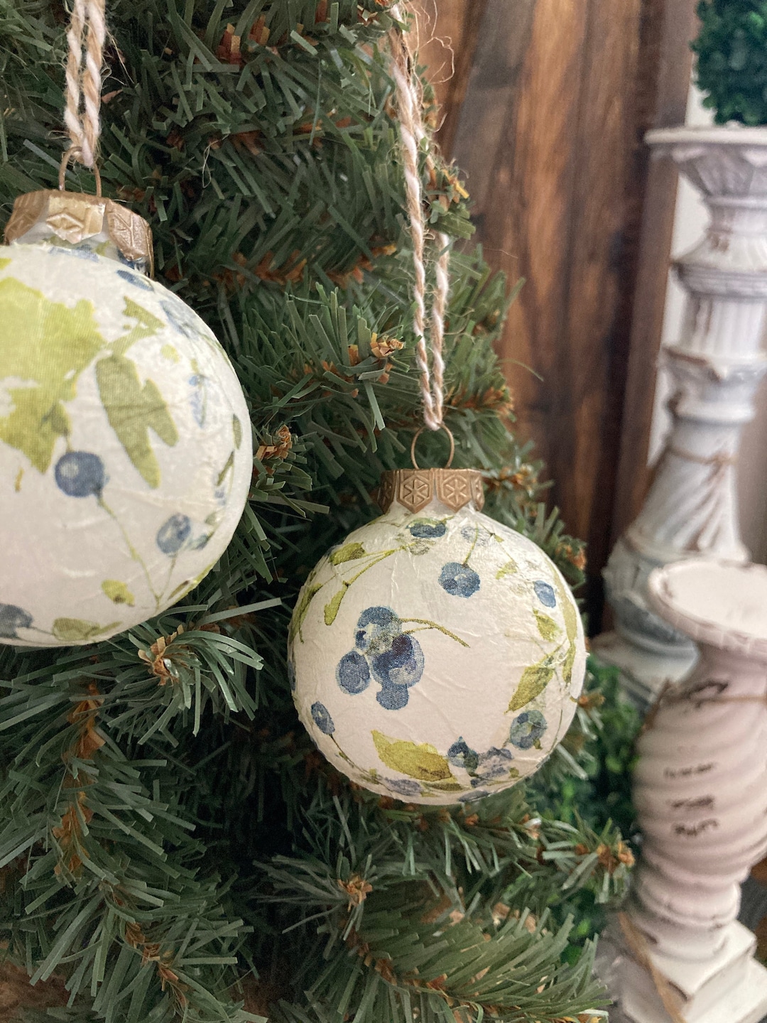 Sets of Blueberry Christmas Tree Decor, Farmhouse Christmas Ornaments ...