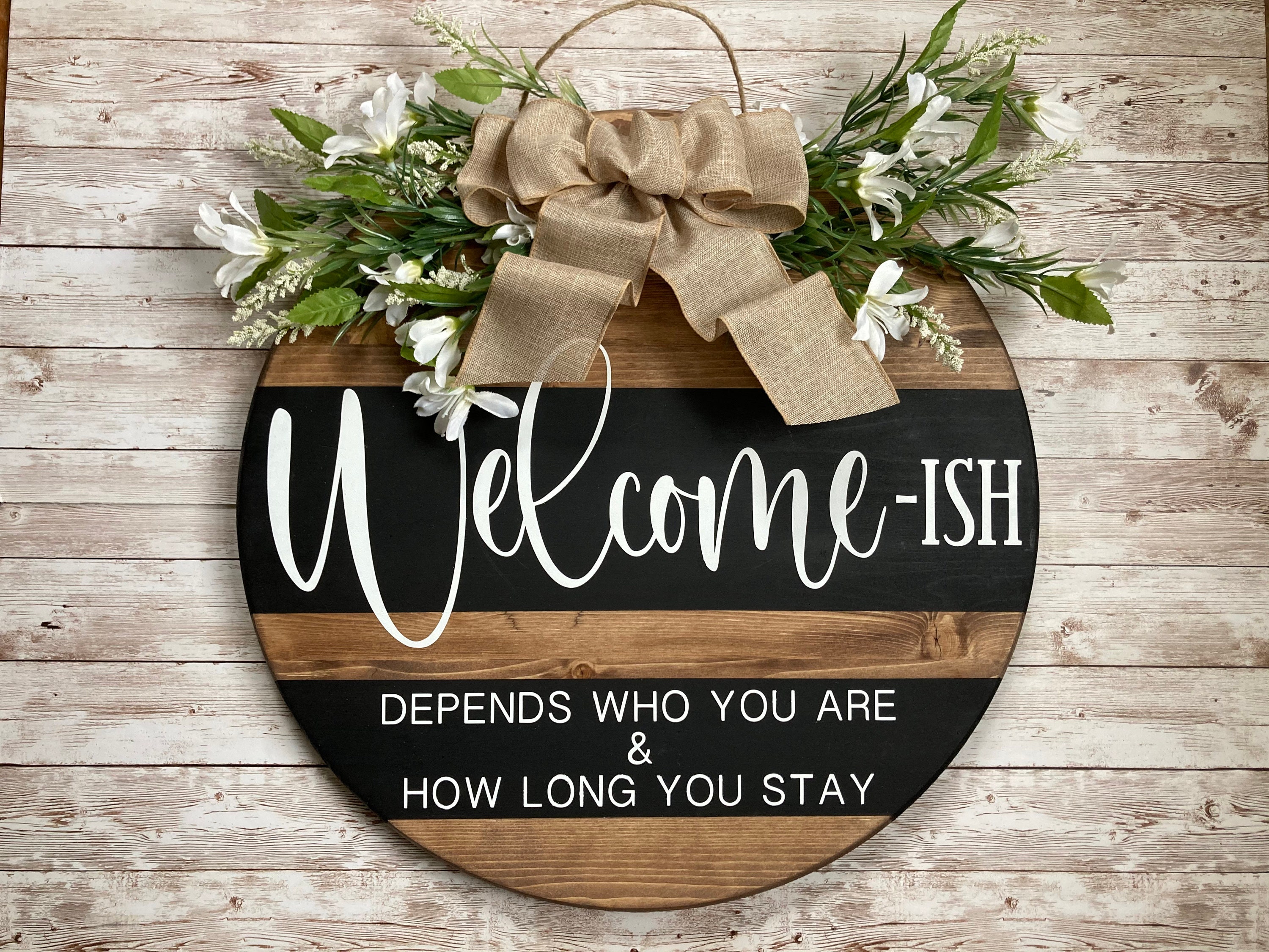 Funny Door Sign Unique Housewarming Gift Fun Welcome Sign | Etsy