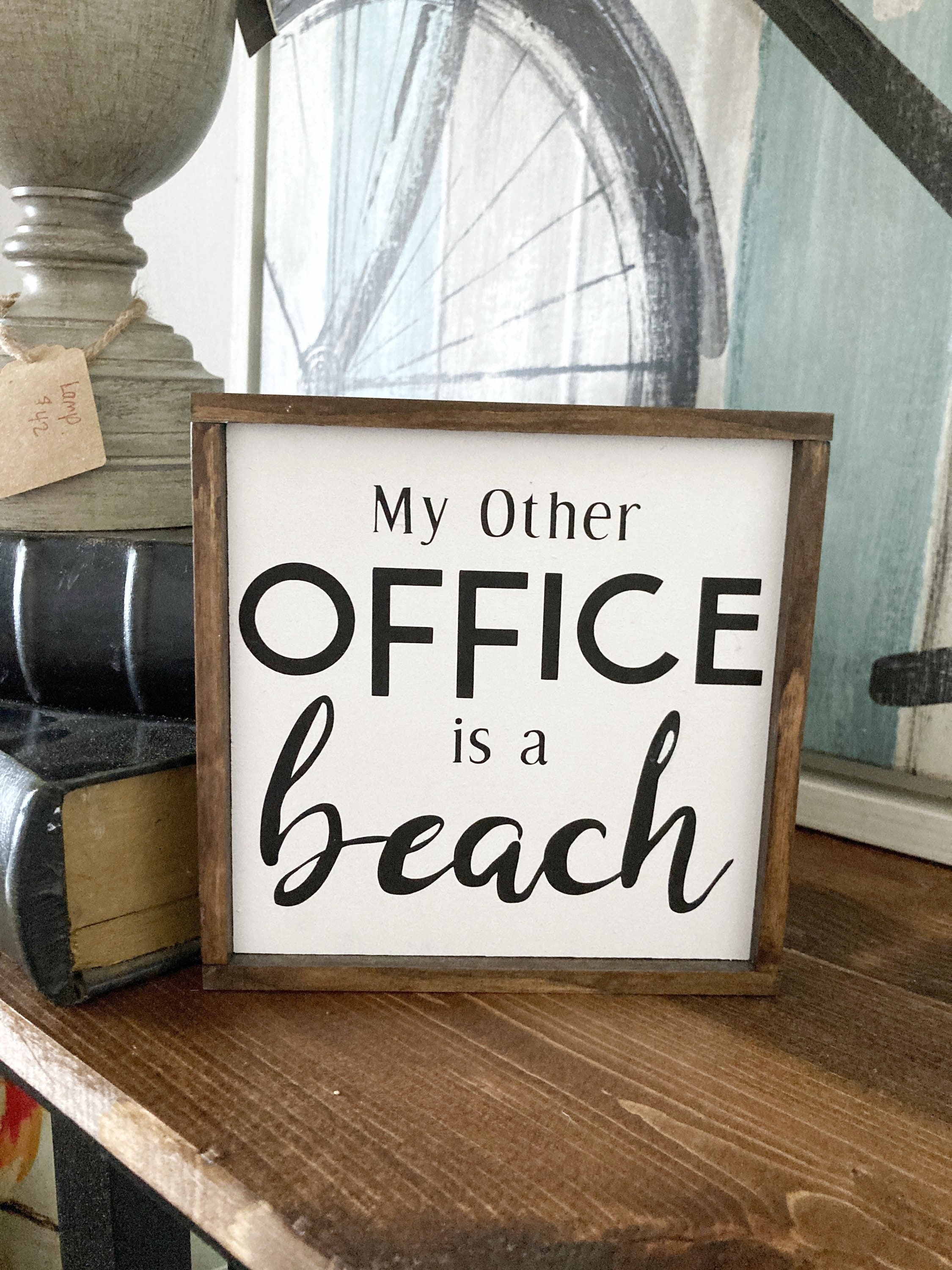 Small My Other Office is A Beach Sign Wood Signs for a - Etsy