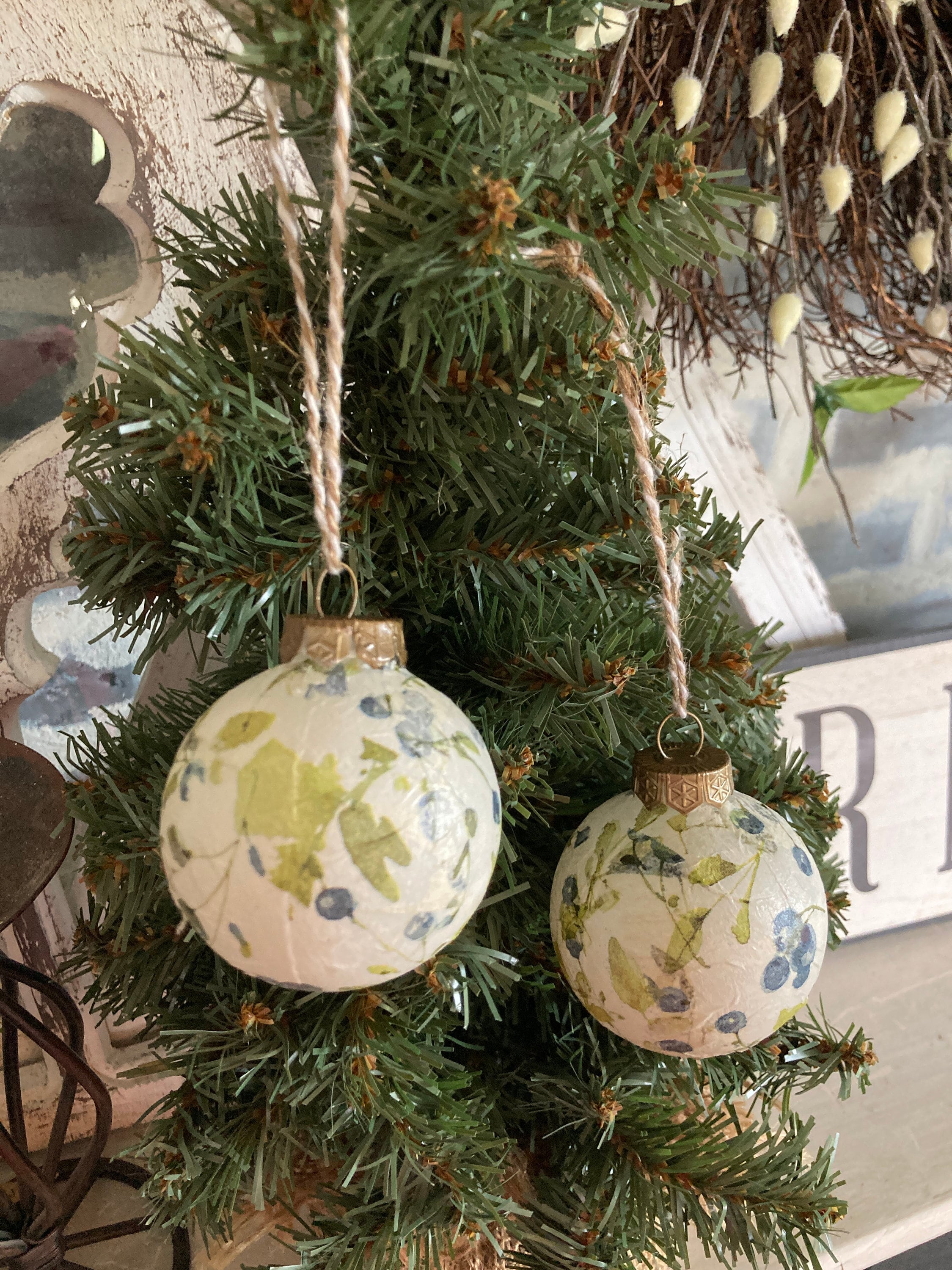 Sets of Blueberry Christmas Tree Decor, Farmhouse Christmas Ornaments ...