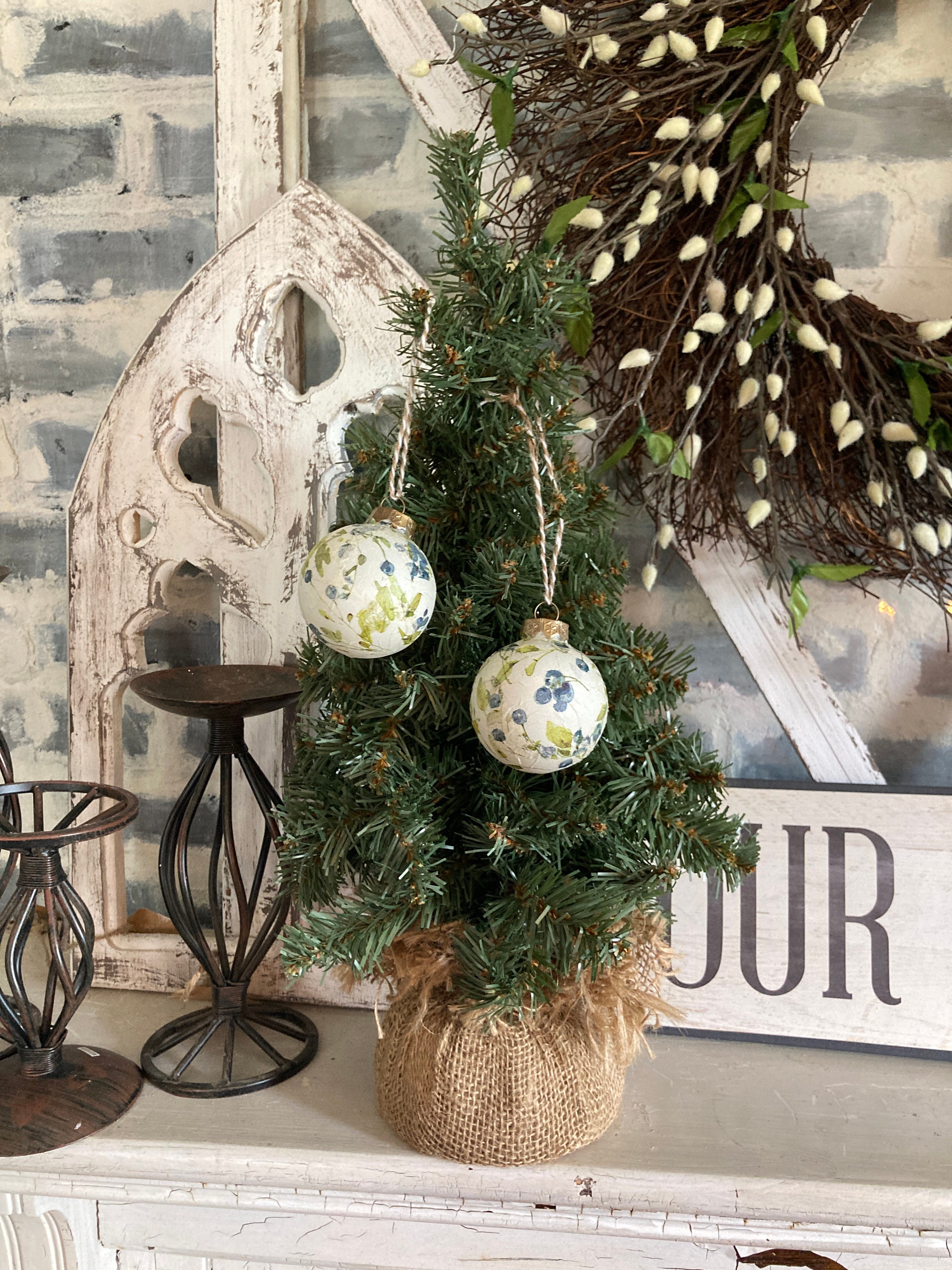 Sets of Blueberry Christmas Tree Decor, Farmhouse Christmas Ornaments ...