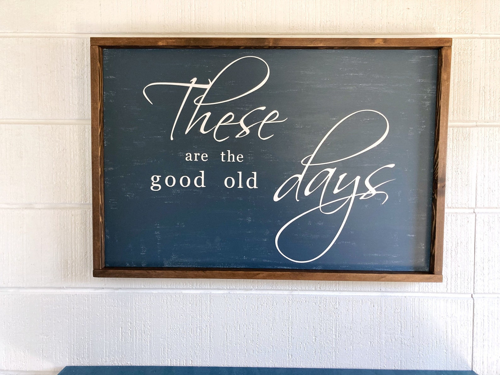 Extra Large Blue Distressed Farmhouse Wood Signs Navy These | Etsy