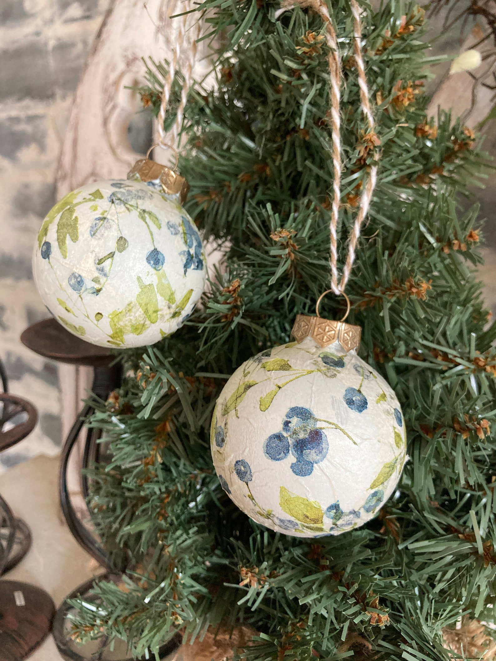 Sets of Blueberry Christmas Tree Decor, Farmhouse Christmas Ornaments ...