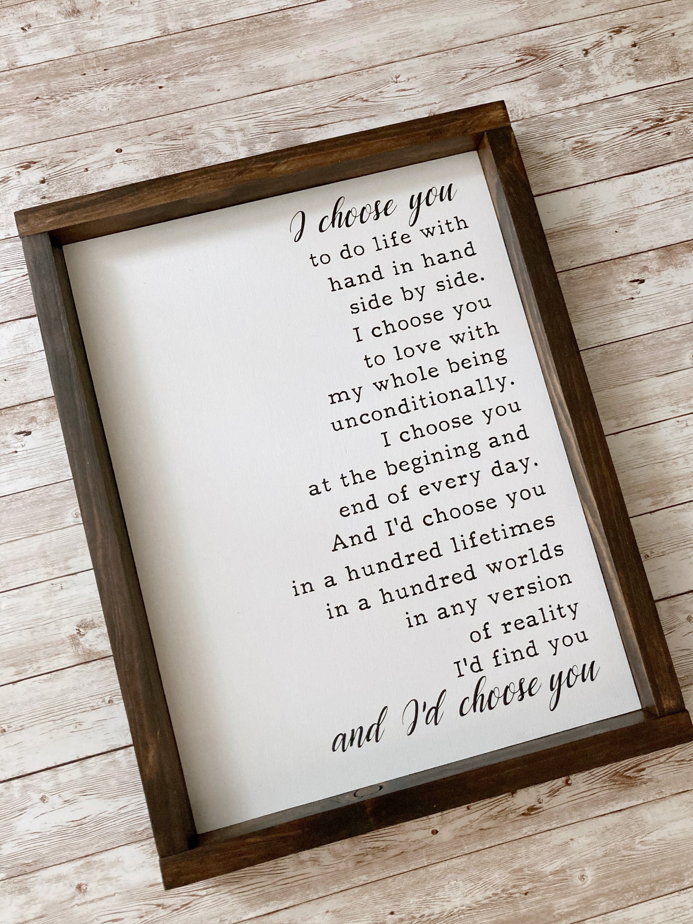 I choose you sign for over the bed art Unique wedding gift | Etsy