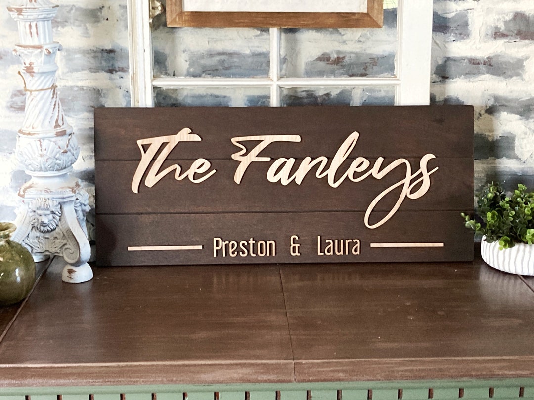 Custom Last Name Sign for a Wedding Gift, Personalized Sign for ...