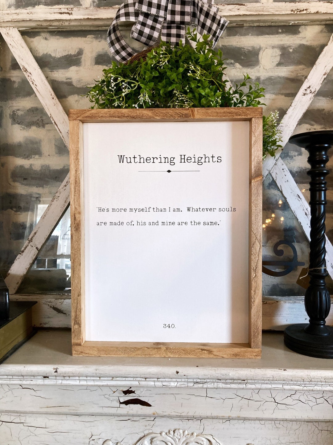 Wuthering Heights Quote Extra Large Wall Art, Book Page Sign for Over ...