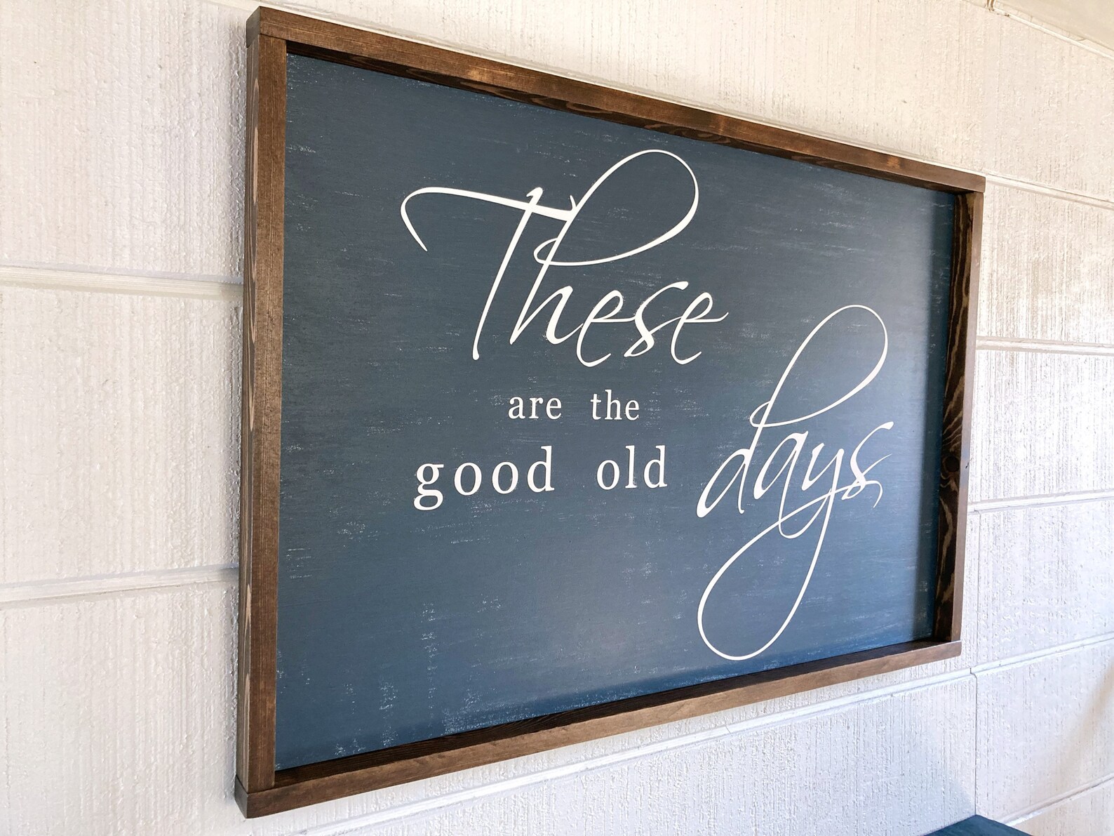 Extra Large Blue Distressed Farmhouse Wood Signs Navy These | Etsy