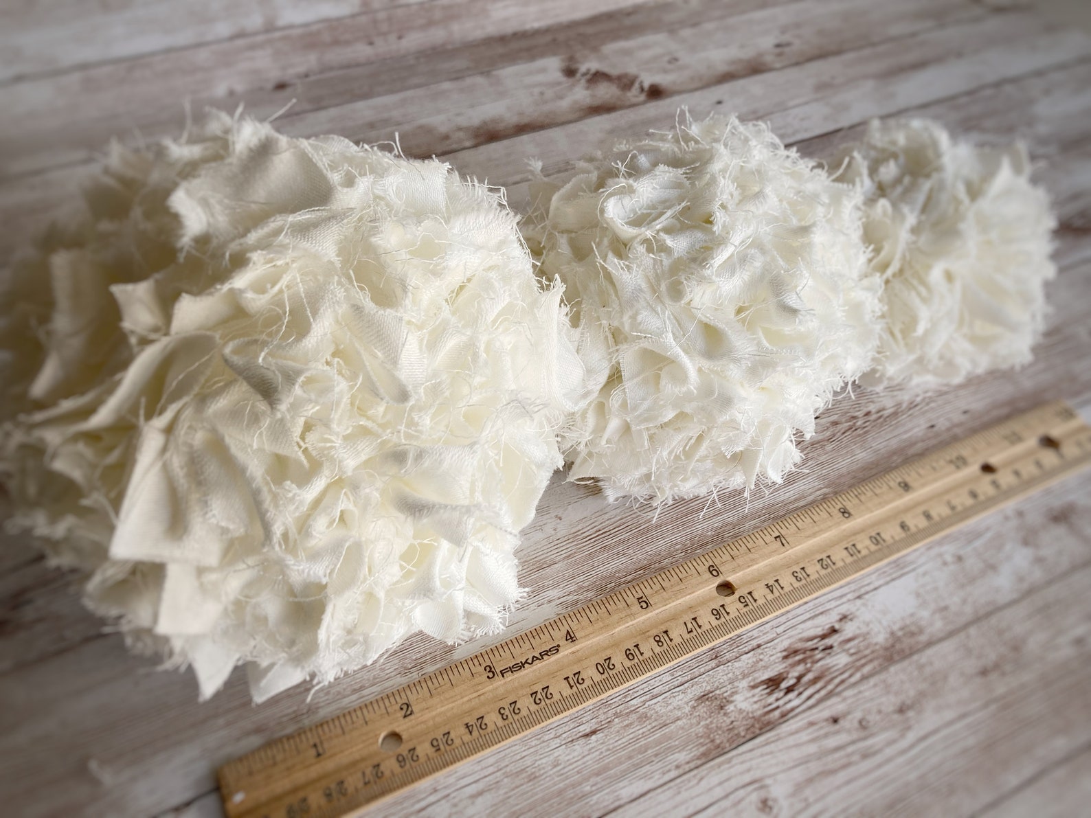 Set of 3 Farmhouse Chic Rag Balls, Centerpiece Dough Bowl Fillers, off ...