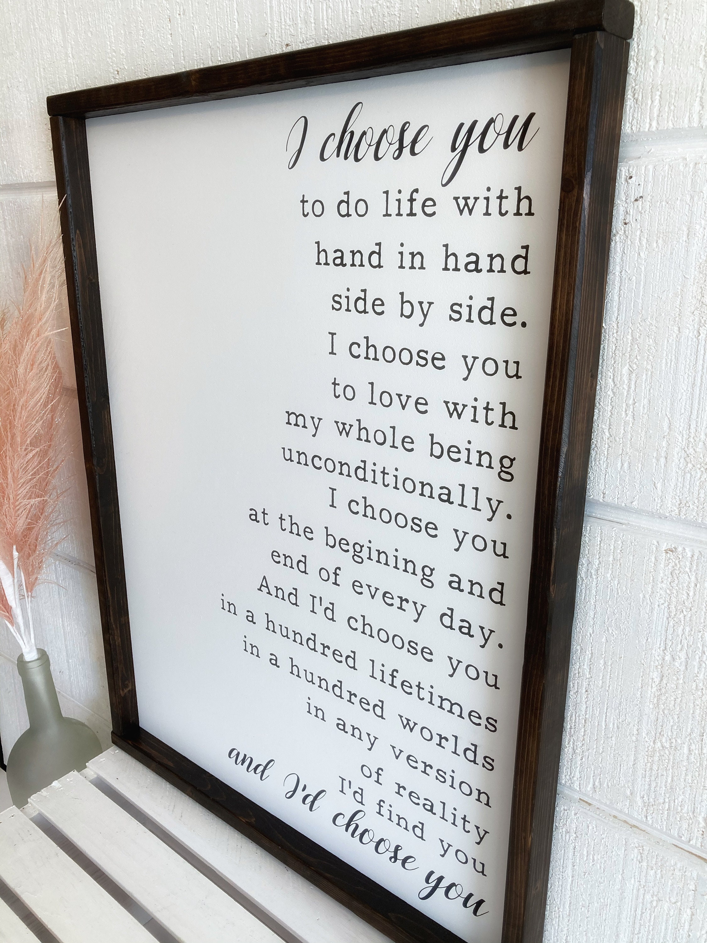 I choose you sign for over the bed art Unique wedding gift | Etsy
