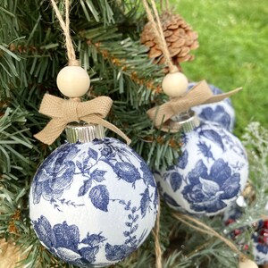 Sets of Victorian Christmas Ornaments Handmade, Blue & White Christmas ...