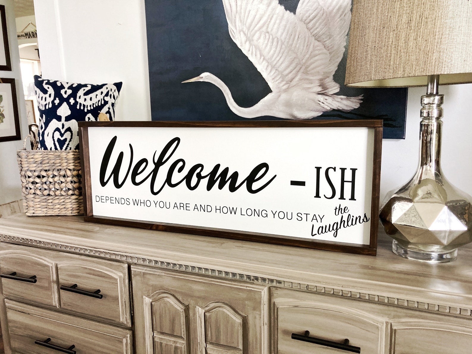 Custom Welcome-ish Sign With Family Name, Personalized Entryway Decor ...