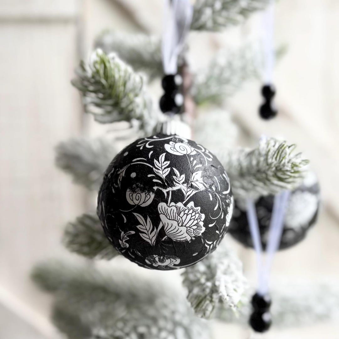 Sets of Black & White Christmas Ornaments Handmade, Unique Teacher ...