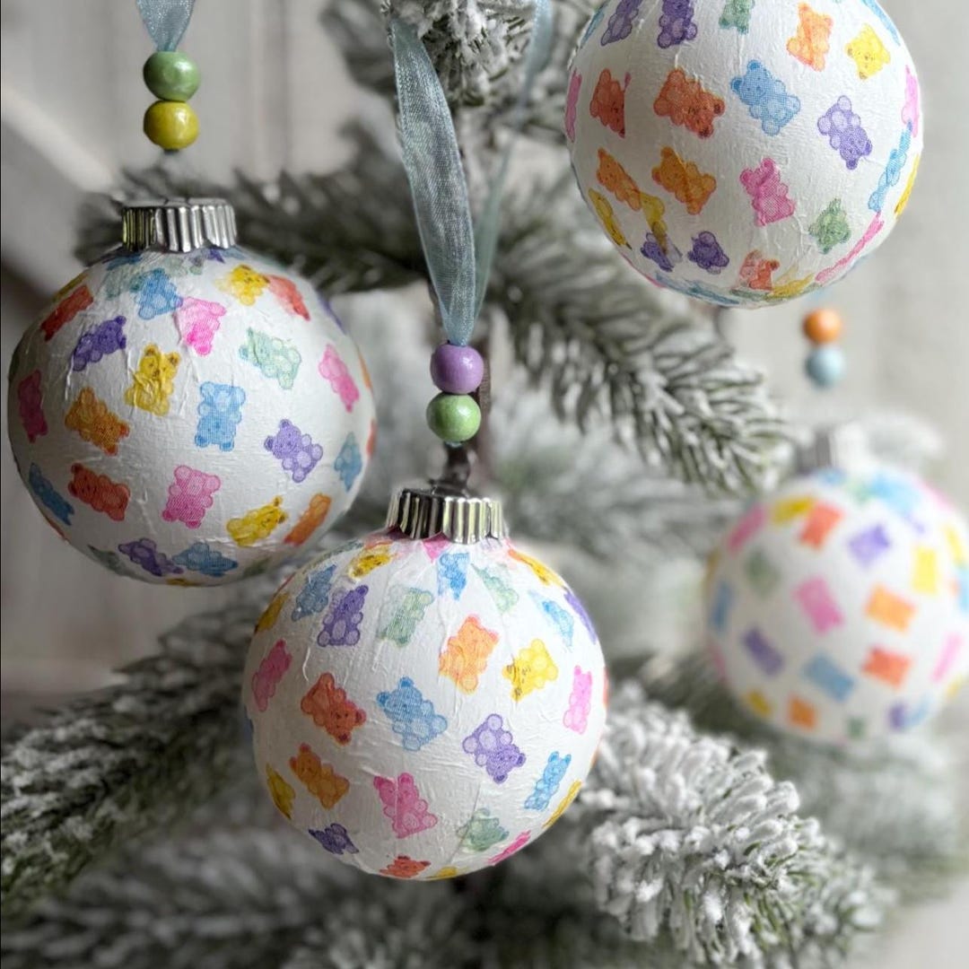 Sets of Gummy Bear Christmas Ornaments, Candy Themed Christmas ...