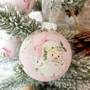 Sets of Pink Victorian Christmas Ornaments, Pink Santa Christmas Tree ...