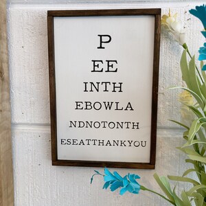 Funny Bathroom Signs | Eye Chart | Bathroom Eye Exam | Funny Eye Test ...