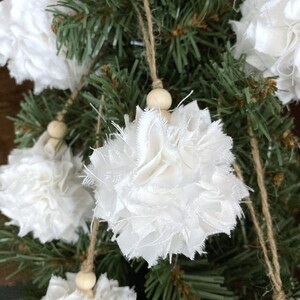 Sets of 6 Mini Rag Ball Christmas Ornaments Handmade, Unique Bohemian ...