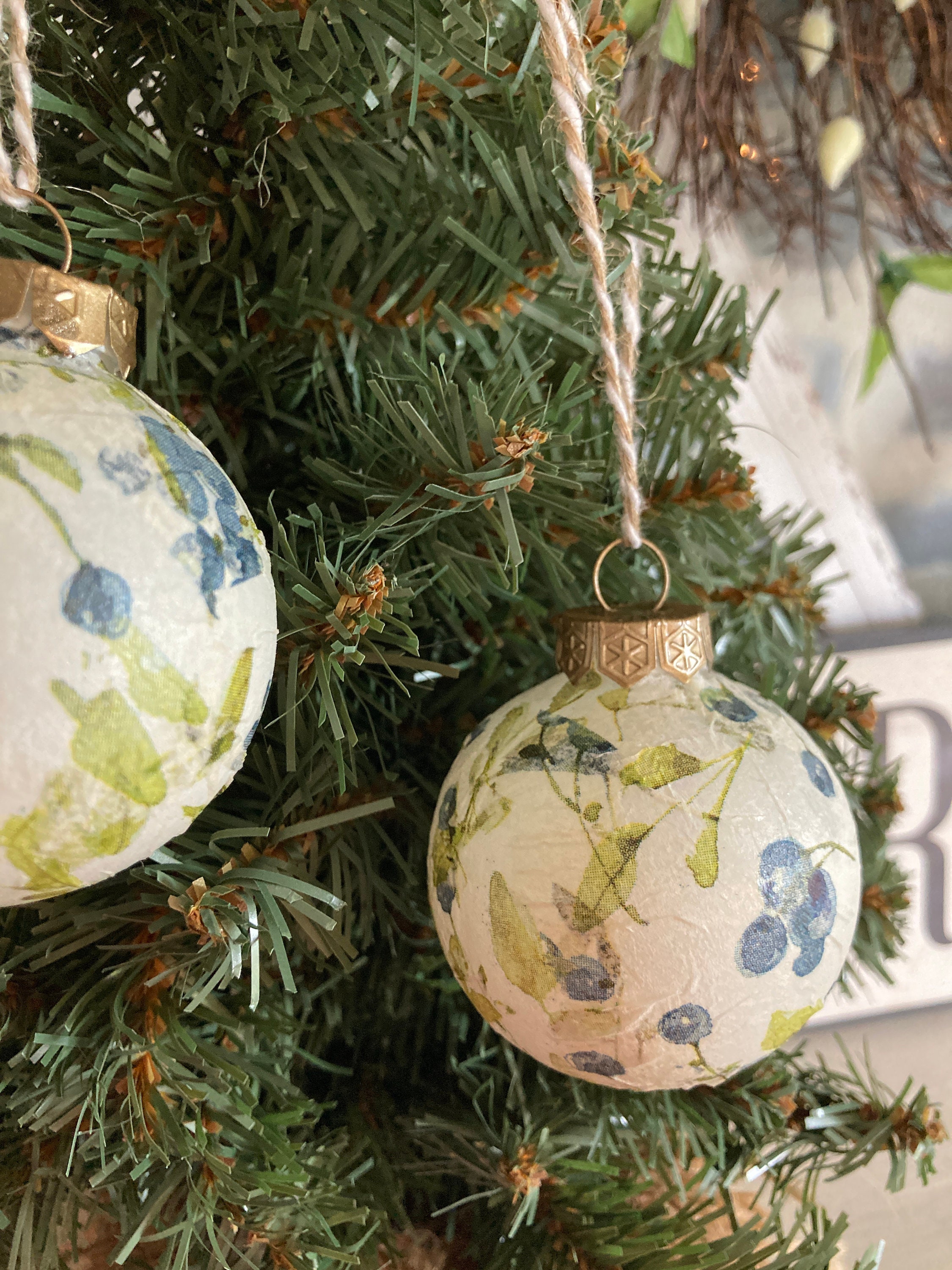 Sets of Blueberry Christmas Tree Decor, Farmhouse Christmas Ornaments ...