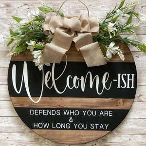 Funny door sign Unique housewarming gift Fun welcome sign | Etsy