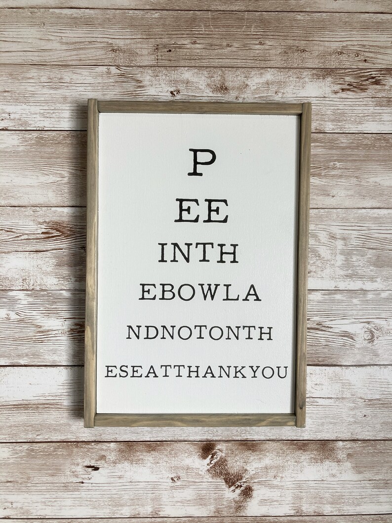 Funny Bathroom Signs Eye Chart Bathroom Eye Exam Fun Eye - Etsy