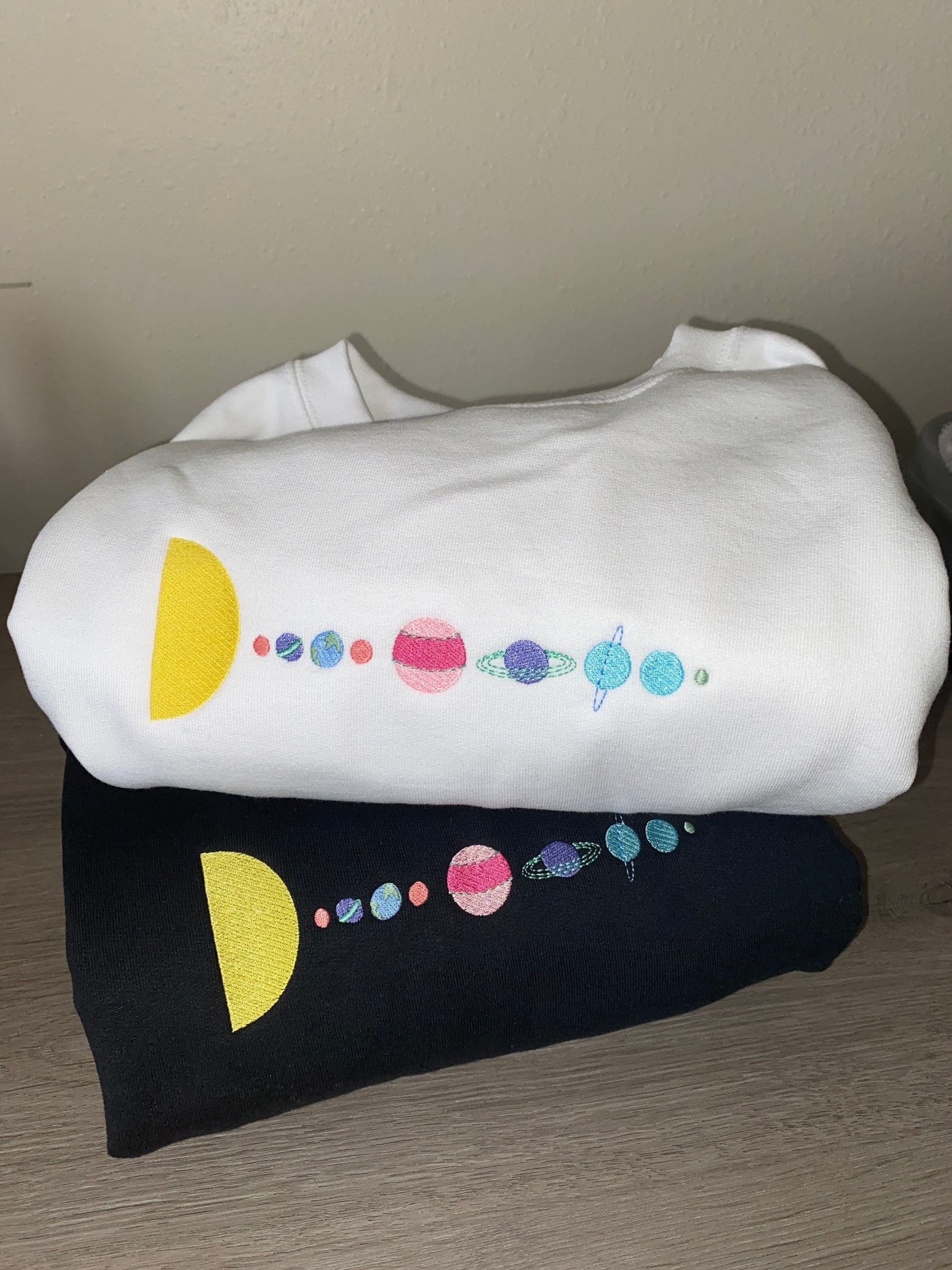 Pastel Planets Solar System Embroidered Crewneck Sweatshirt - Etsy