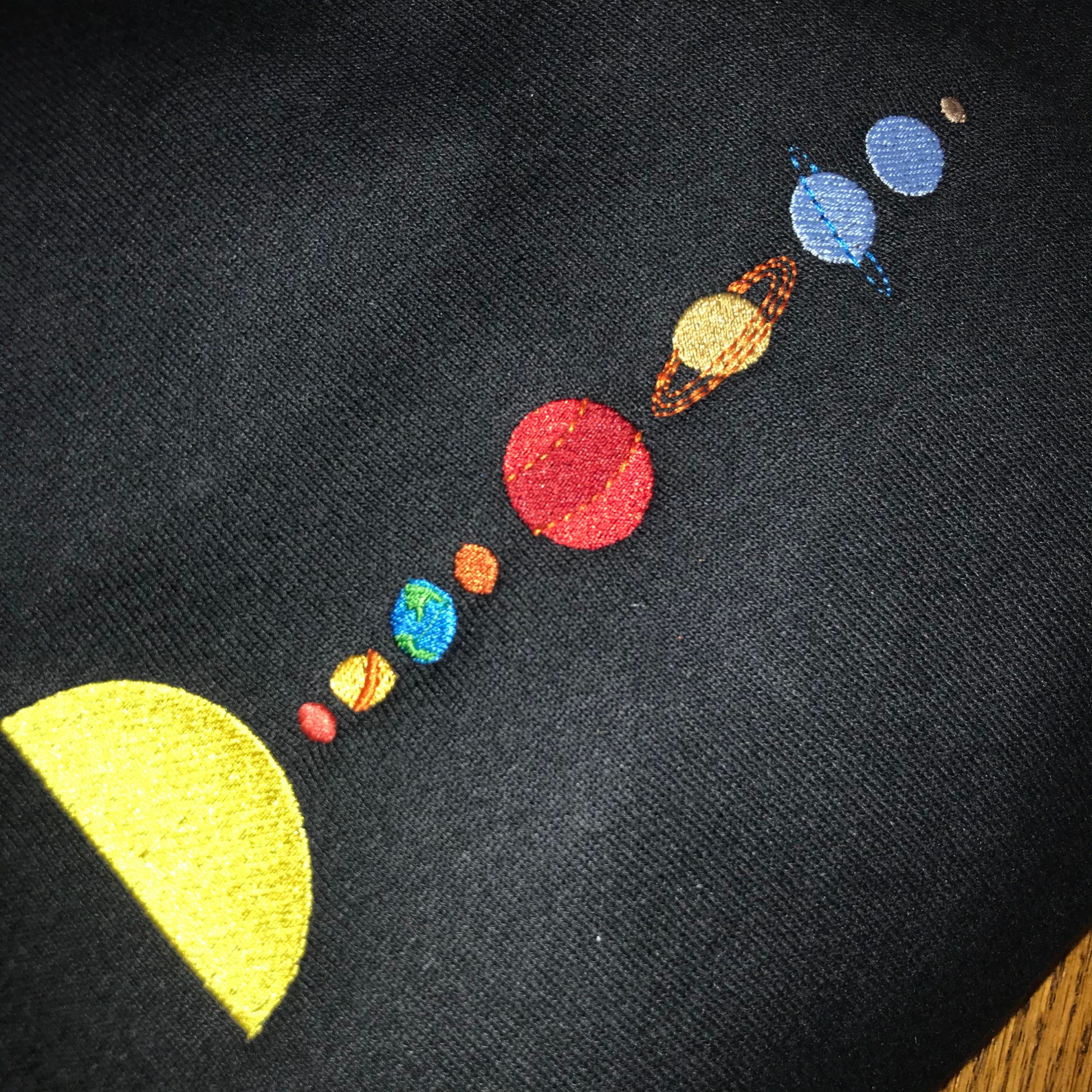 Solar System Embroidered on Crewneck | Etsy