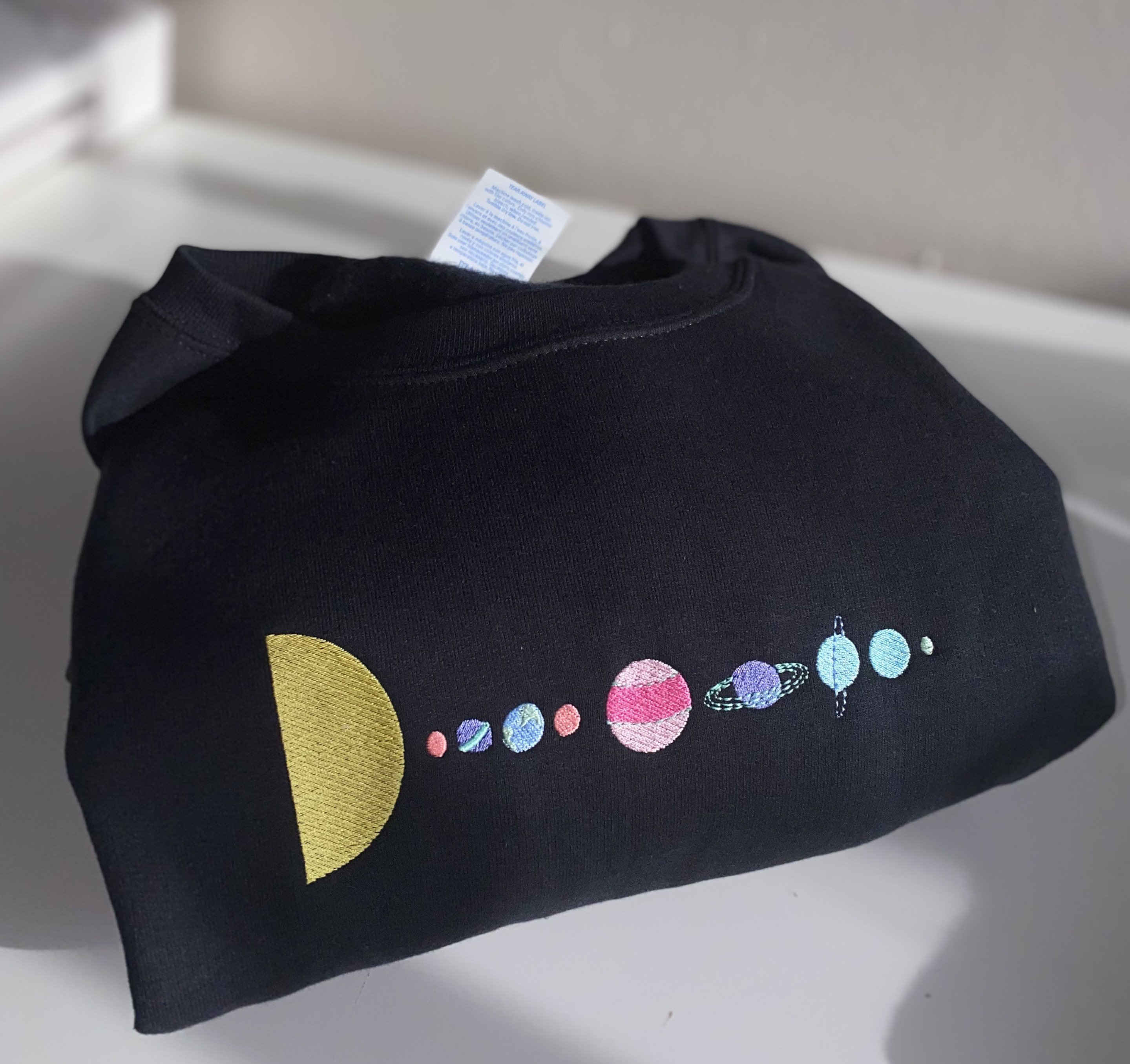 Pastel Planets Solar System Embroidered Crewneck Sweatshirt - Etsy