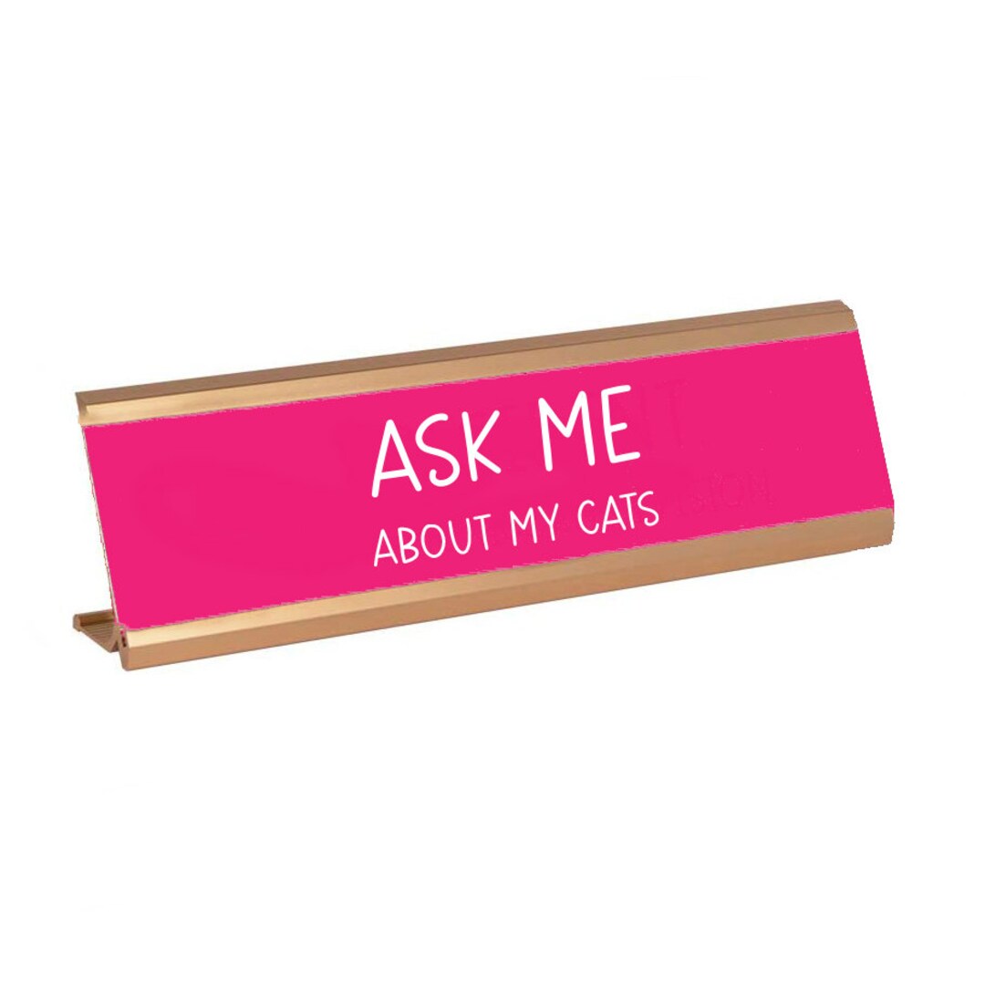 Cat Lady Nameplate, Funny Desk Name Plate, Gift for Coworker, Funny ...