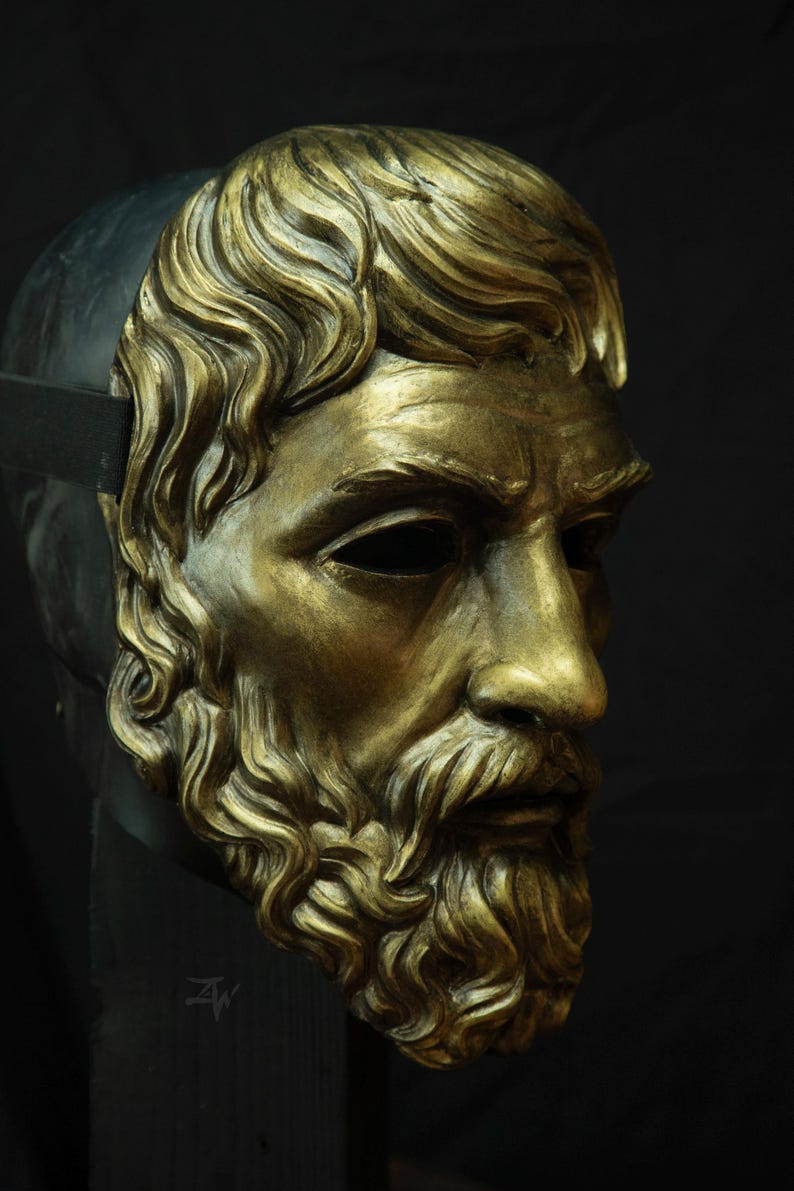 Fantasy Ancient Greek Philosopher Mask, Old Man Mask - Etsy