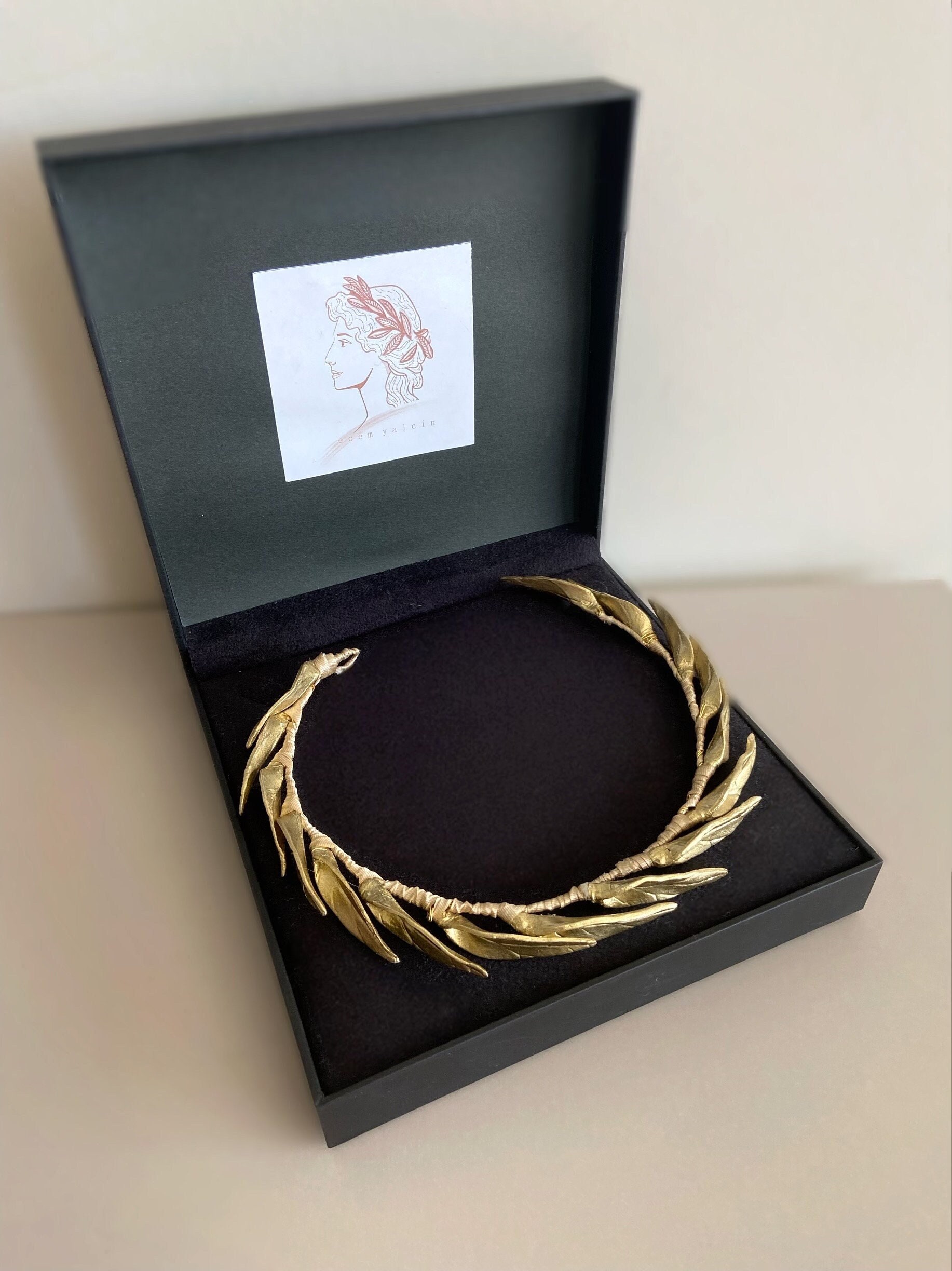 Gold Laurel Leaf Hair Wreath, Rustic Bridal Forehead Headpiece, Wedding ...