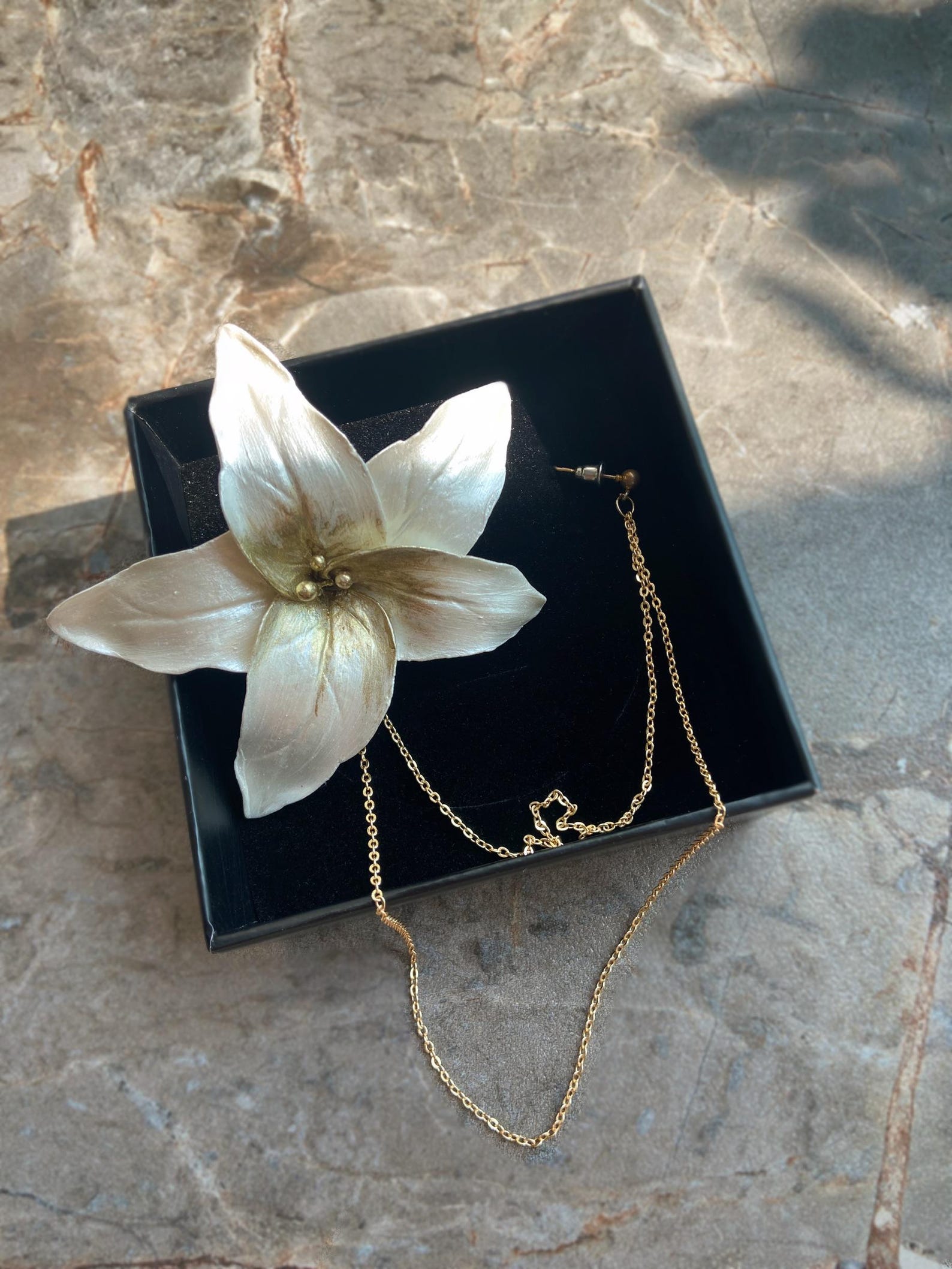Handmade Jewelry Brooch, Lily Flower Chain Lapel Pin - Etsy