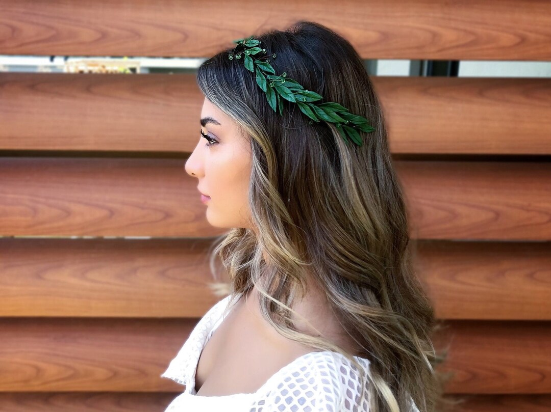 Greenery Bridal Headpiece, Olive Leaves Wreath, Boho Wedding Hair ...