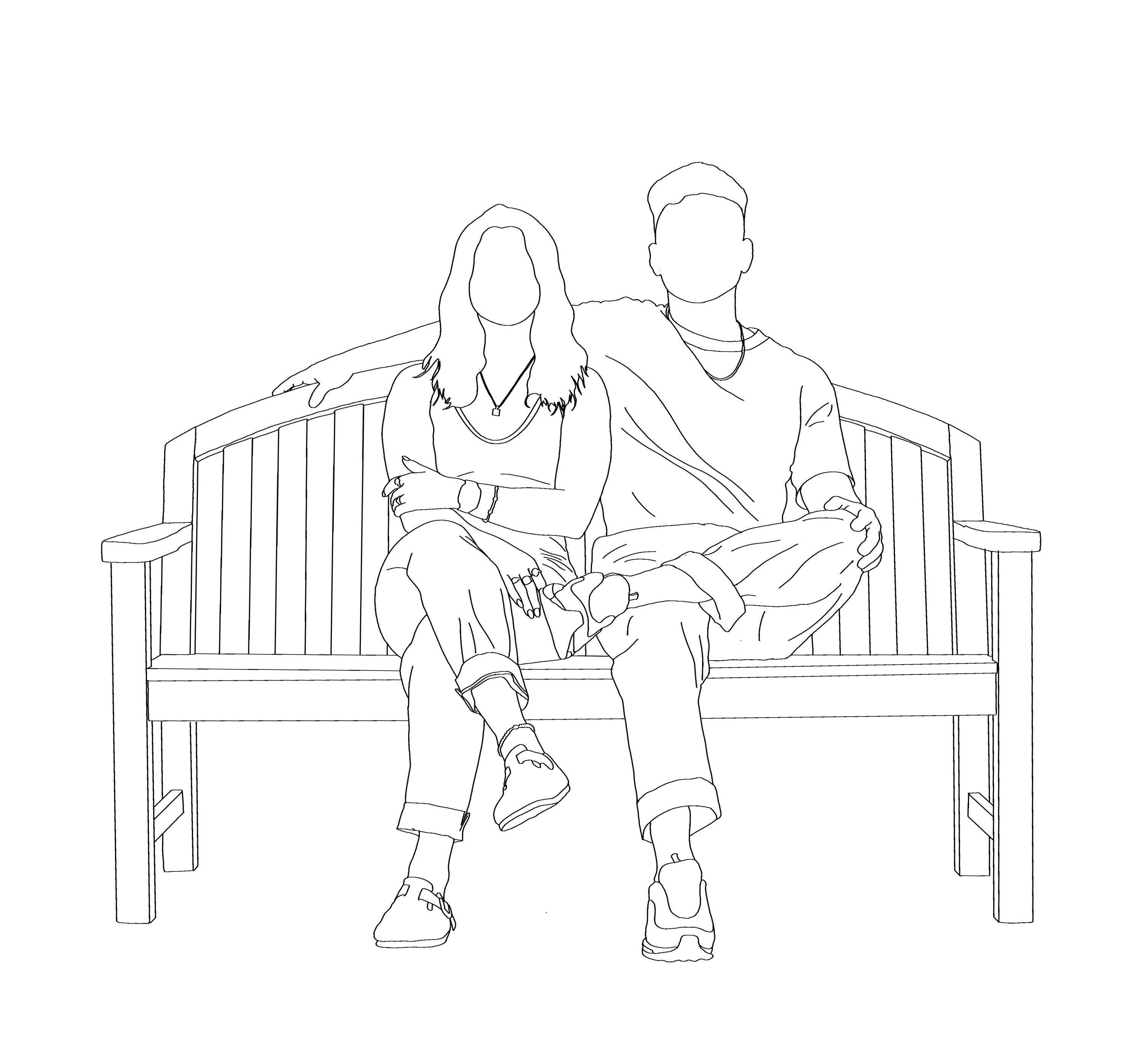 Custom Digital Outline Photo Illustration - Etsy