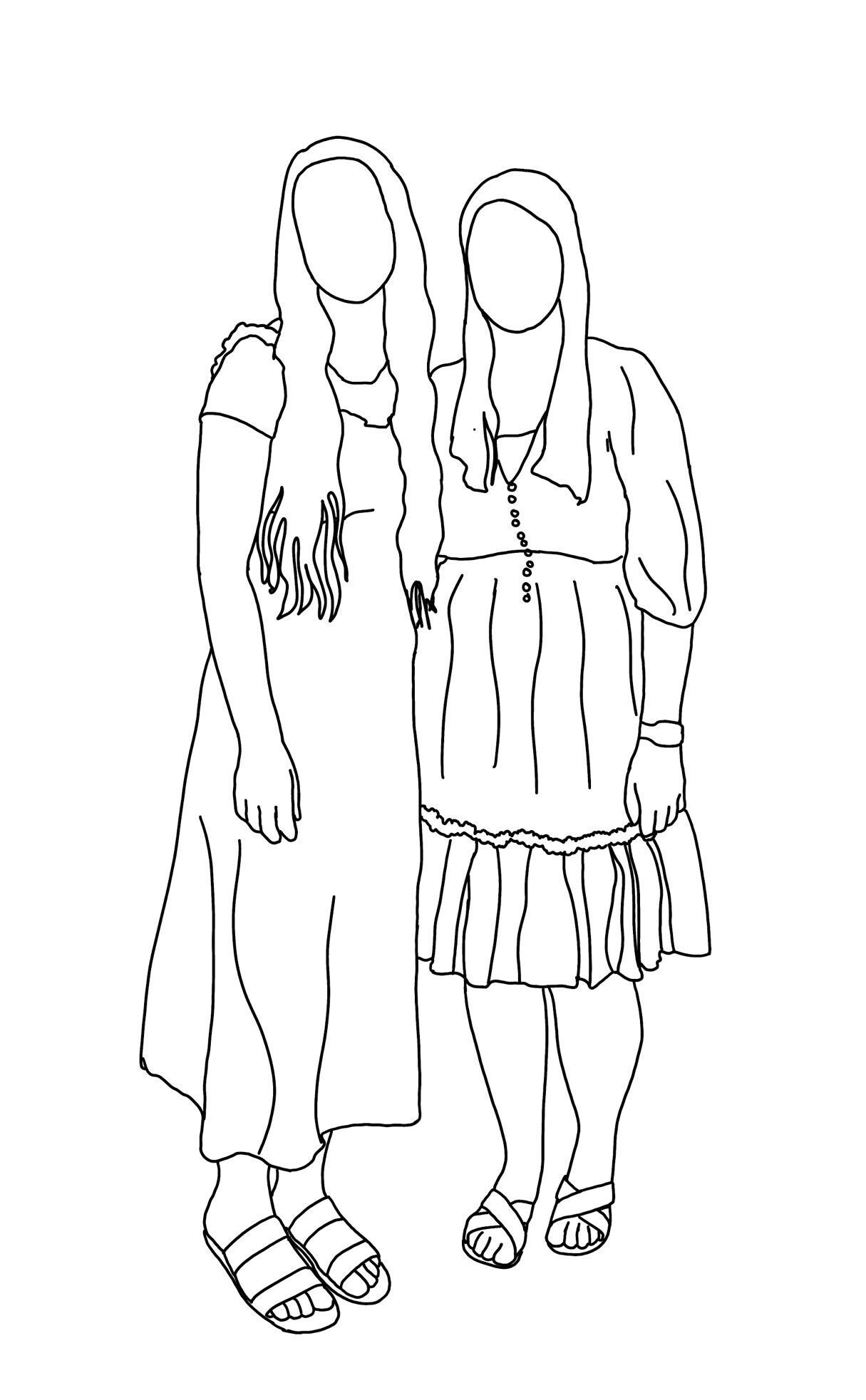 Custom Digital Outline Photo Illustration - Etsy