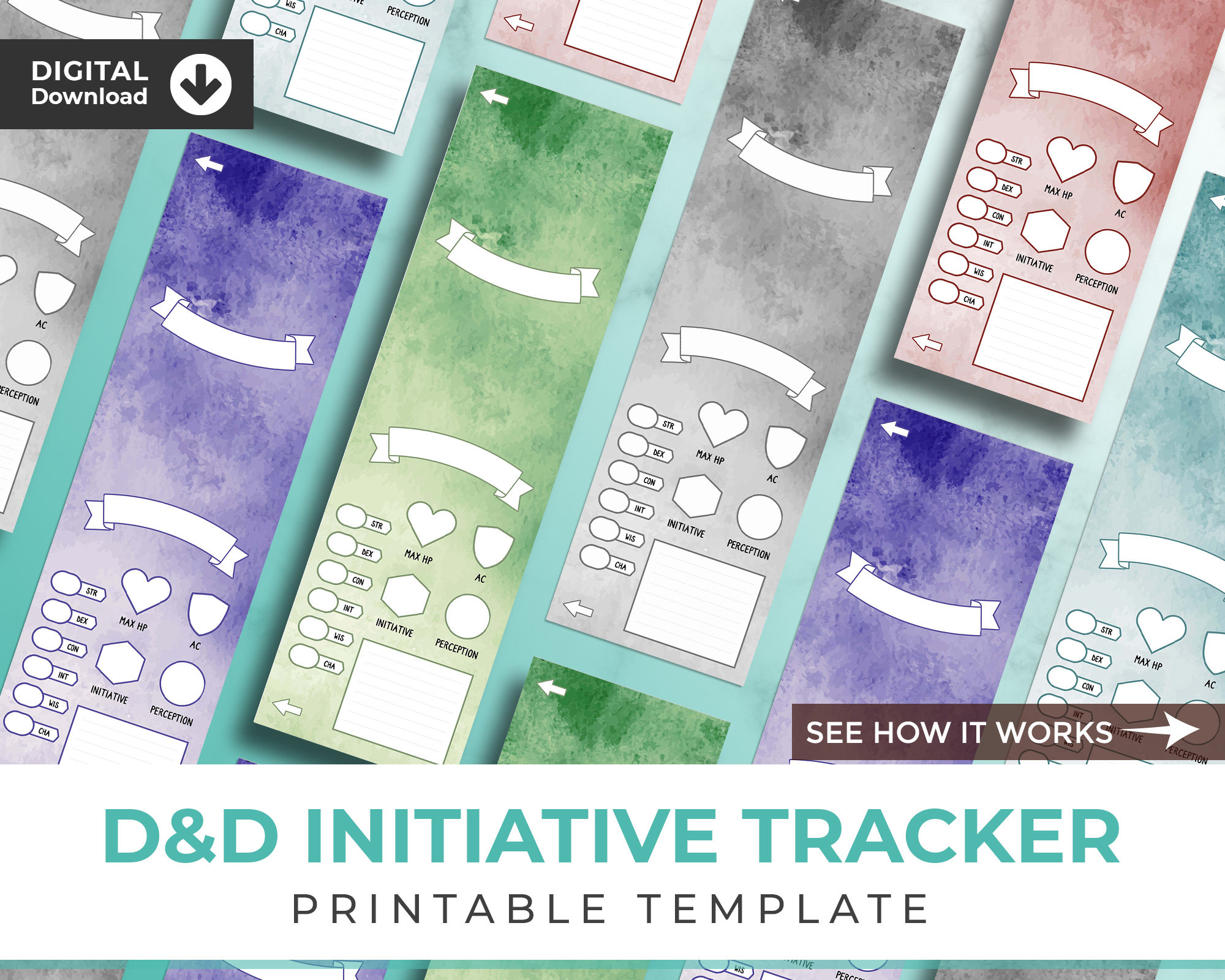 D&D 5e Initiative Tracker Dungeons and Dragons Printable Character ...