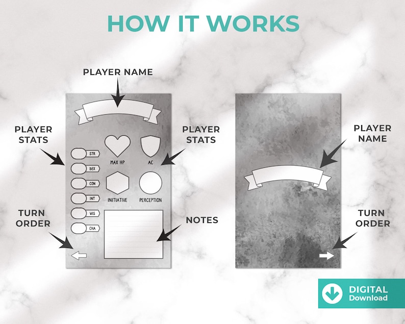D&D 5e Initiative Tracker Dungeons and Dragons Printable Character ...