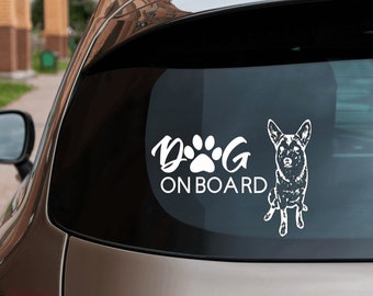 Dog Car Window Sticker PERSONALISED TEXT Custom Sign Design Bumper ...
