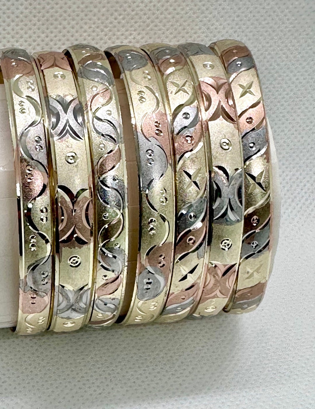 Bangles -3-tone 14K Gold Color - 7 Day Semanario Bangles-usa Seller ...