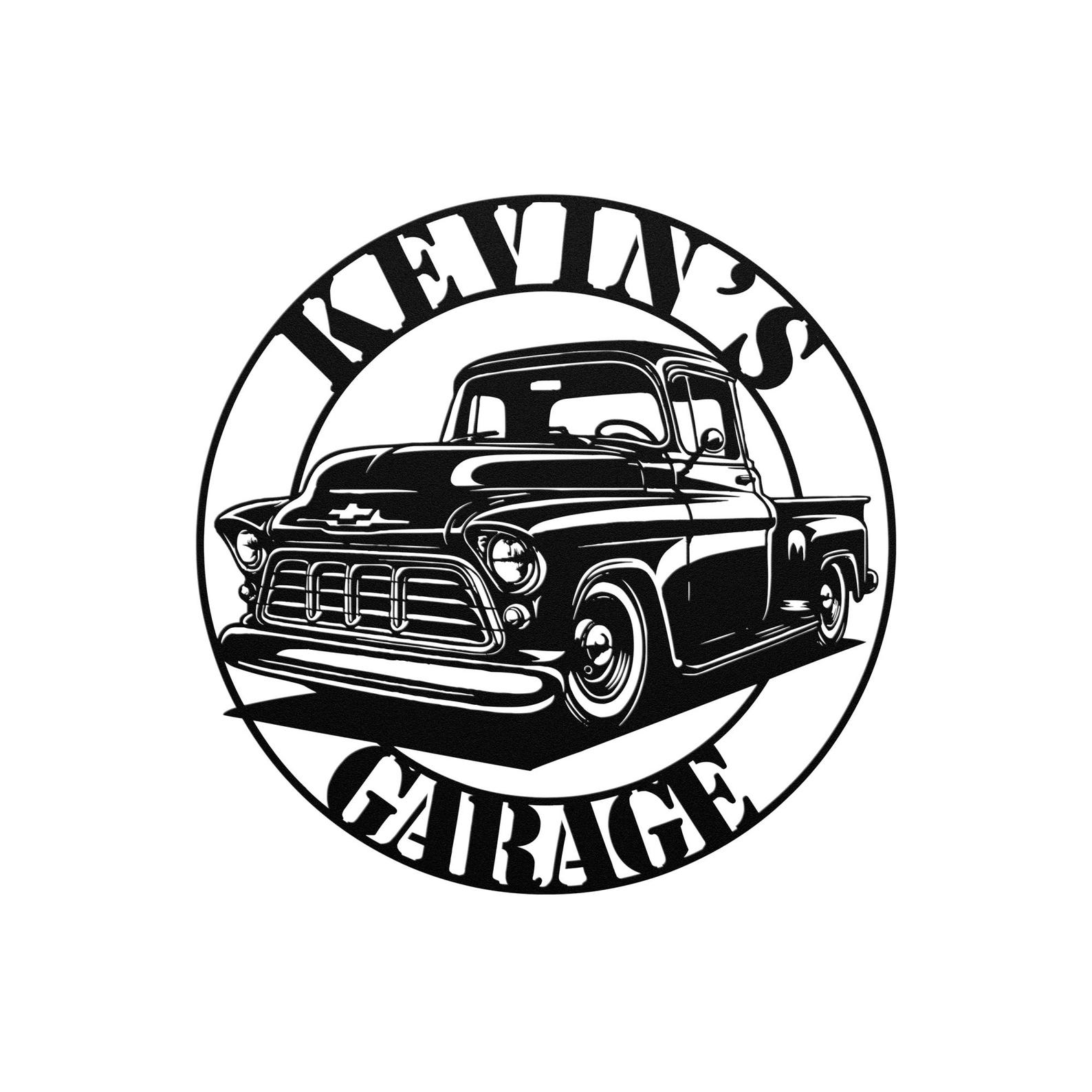 Personalized 1955 Chevy Pickup Metal Sign | Custom Garage Wall Art ...