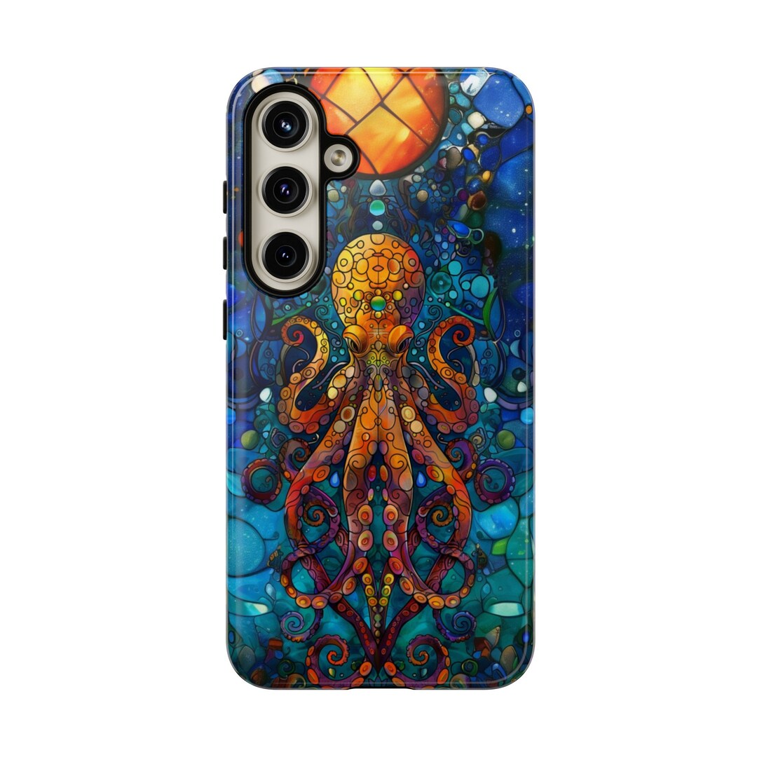 Octopus Stained Glass Phone Case for Iphone, Galaxy & Pixel | Custom ...