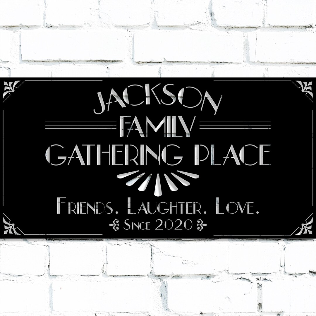 Art Deco Custom Family Metal Sign | Personalized Metal Decor for Home ...