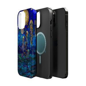 Jellyfish Magsafe Tough Case, Celestial Undersea Stained Glass Phone Cover, Matte, Glossy for ...
