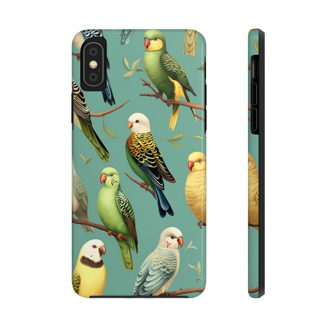 Budgie iPhone Case, Parrot Aesthetic Phone Tough Case Bird Lover, Bird ...
