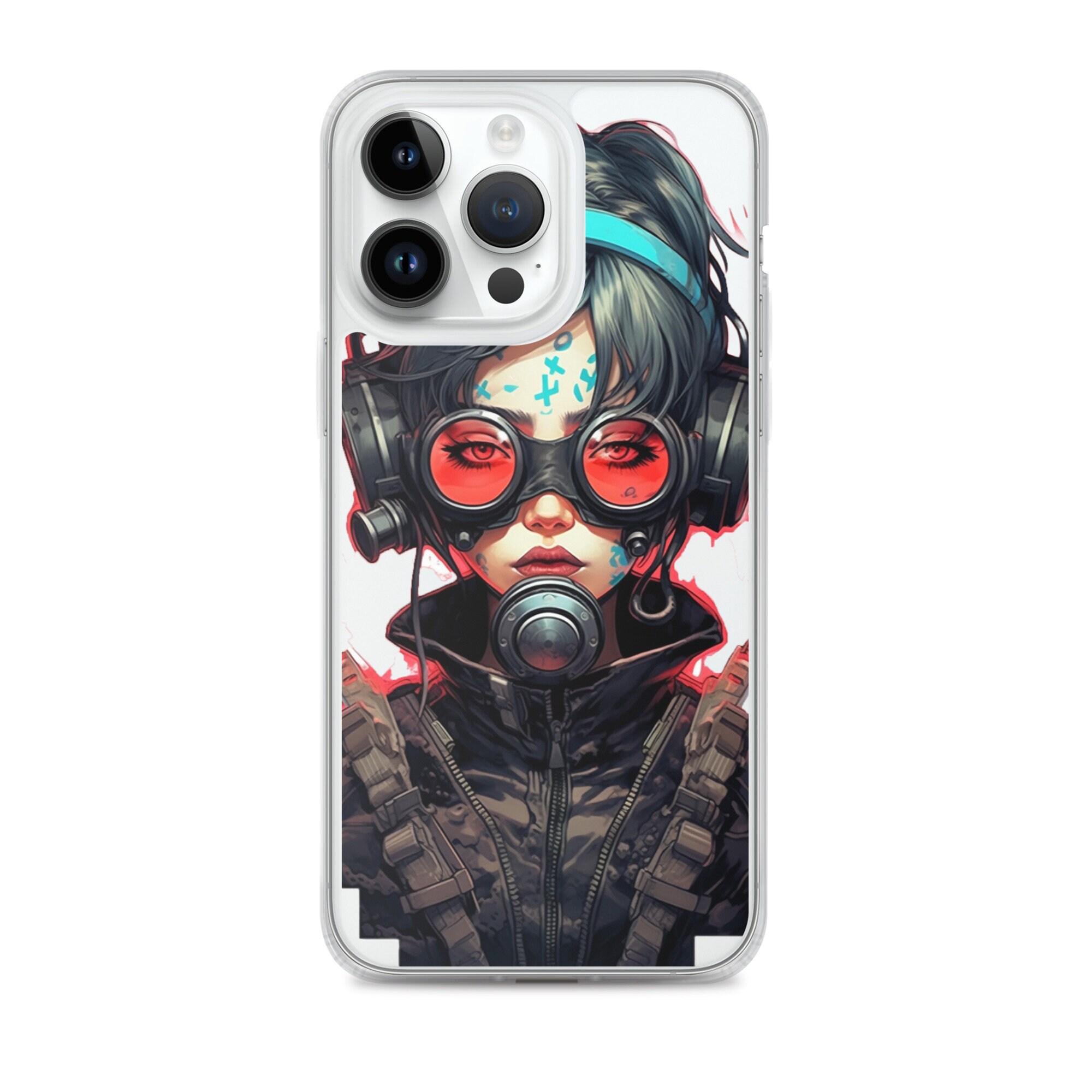Hacker Cyberpunk Sci Fi Clear Phone Case Vaporwave Synthwave Anime AI ...