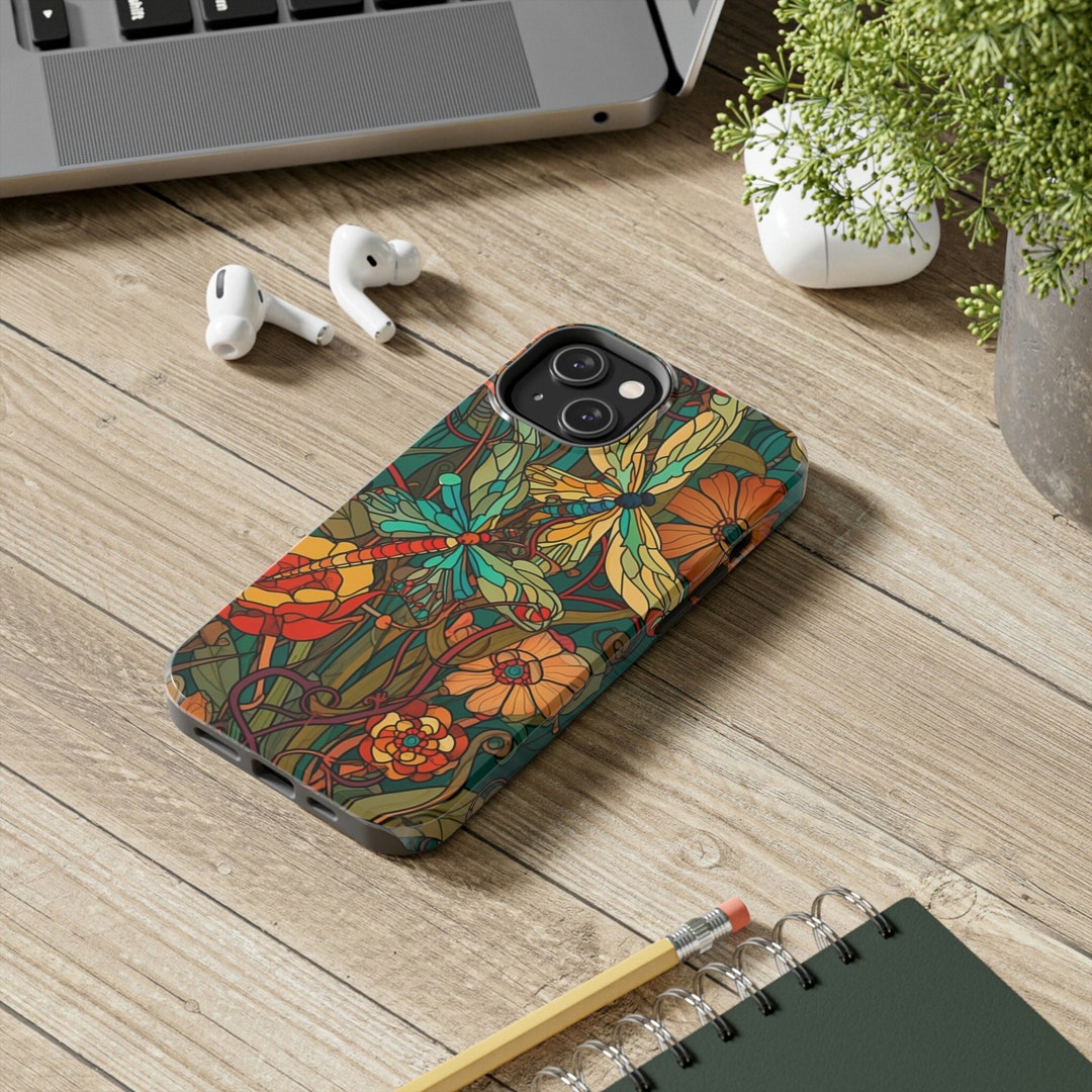 Psychedelic Phone Case Dragonfly Aesthetic Art Nouveau Retro Galaxy ...